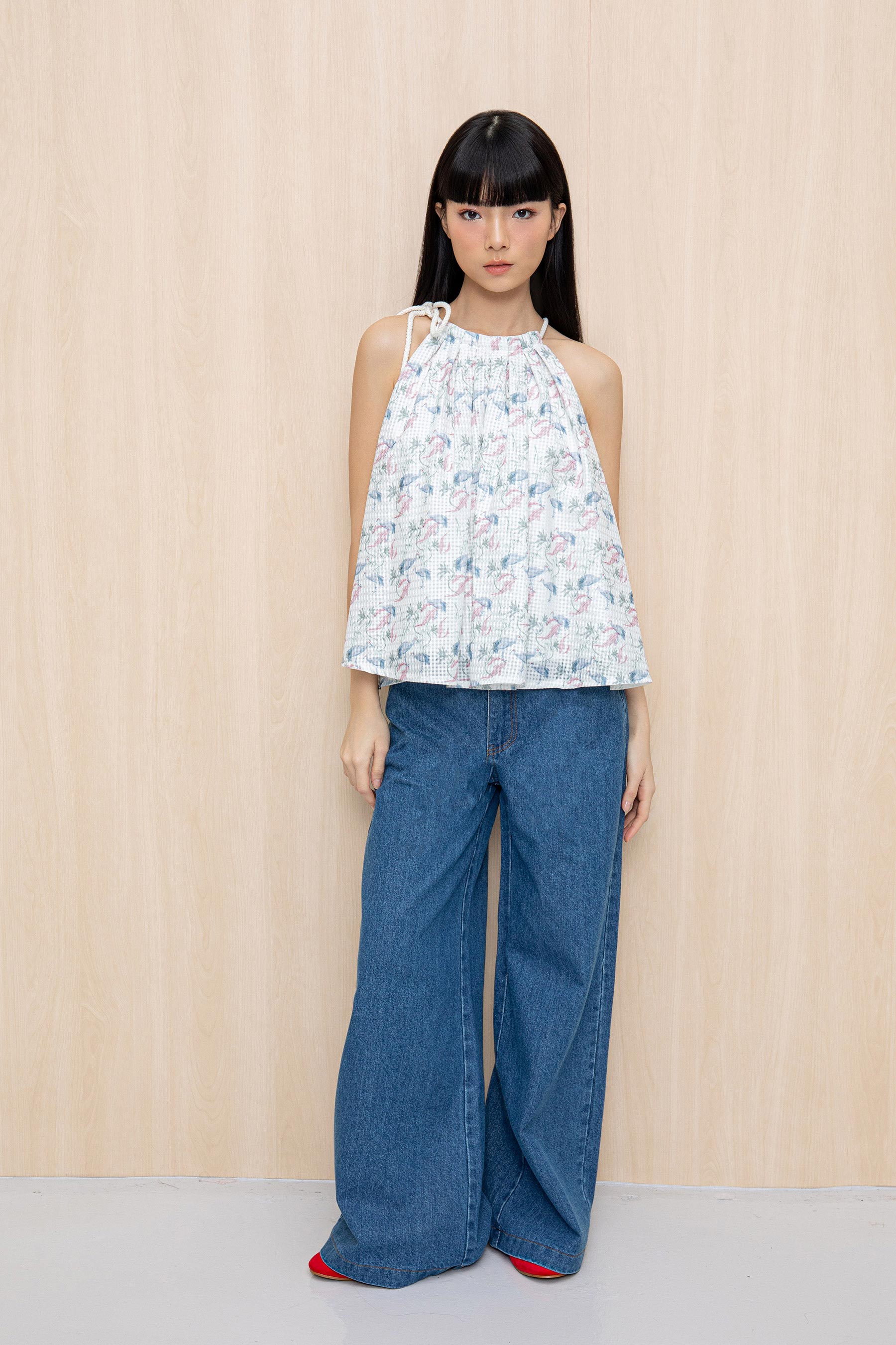 LYLA TOP - GRACEFUL CRANE [BY MODPARADE]