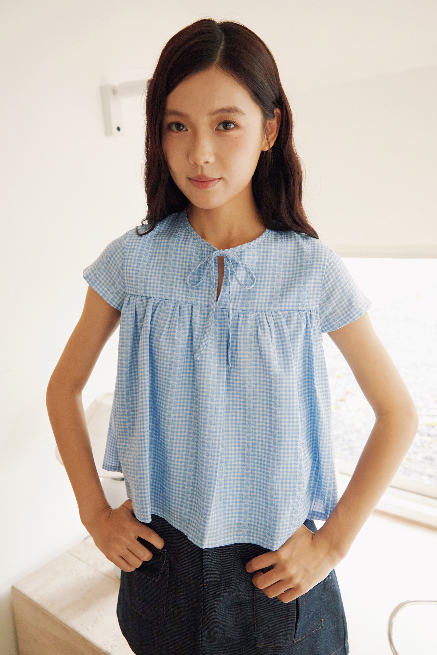 ADDISON TOP - BLUE BASKET [BY MODPARADE]